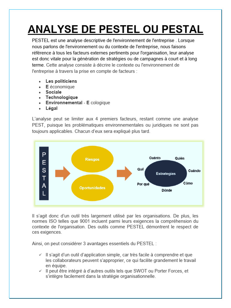 Analyse PESTEL : Outil stratégique essentiel | PDF | Business ...