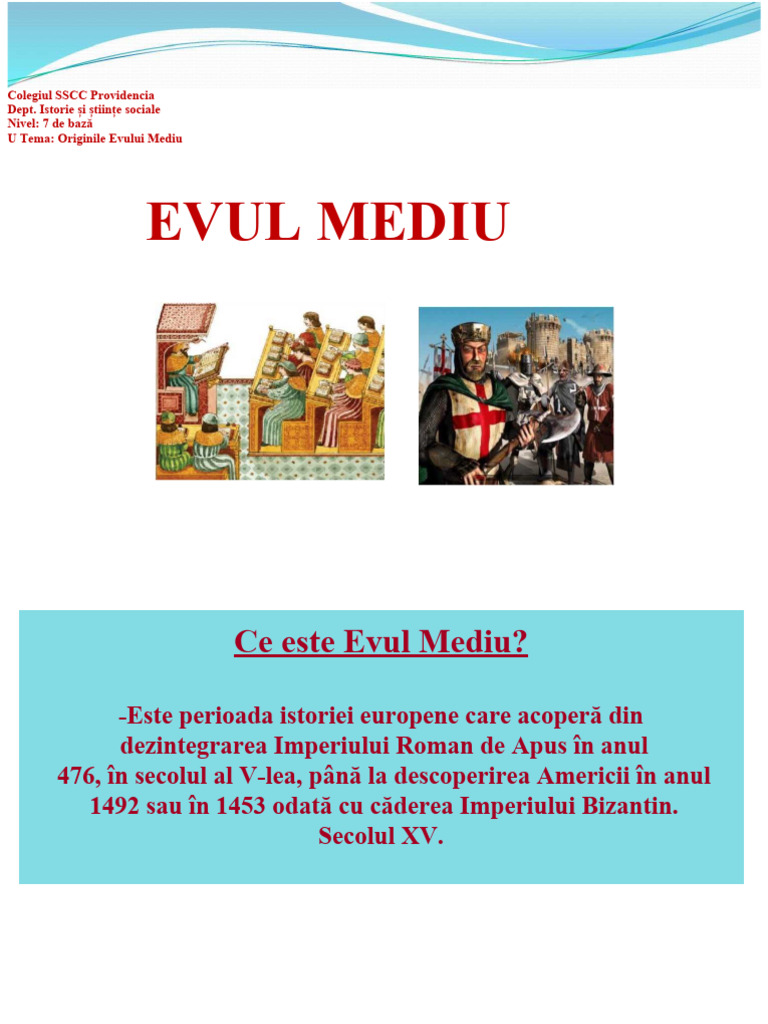 Introducere În Evul Mediu | PDF