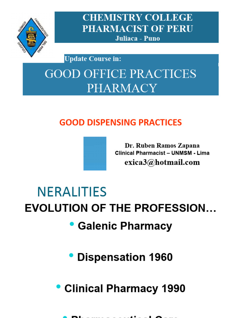 Good Practices in The Pharmacy Office | PDF | Pharmacy | Pharmacology