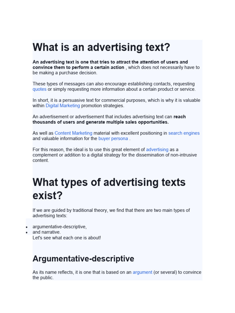 What Is An Advertising Text | PDF | Advertising | Brand