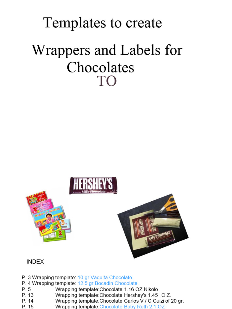 12 Chocolates H PNG Templates | PDF | Chocolate | Confectionery