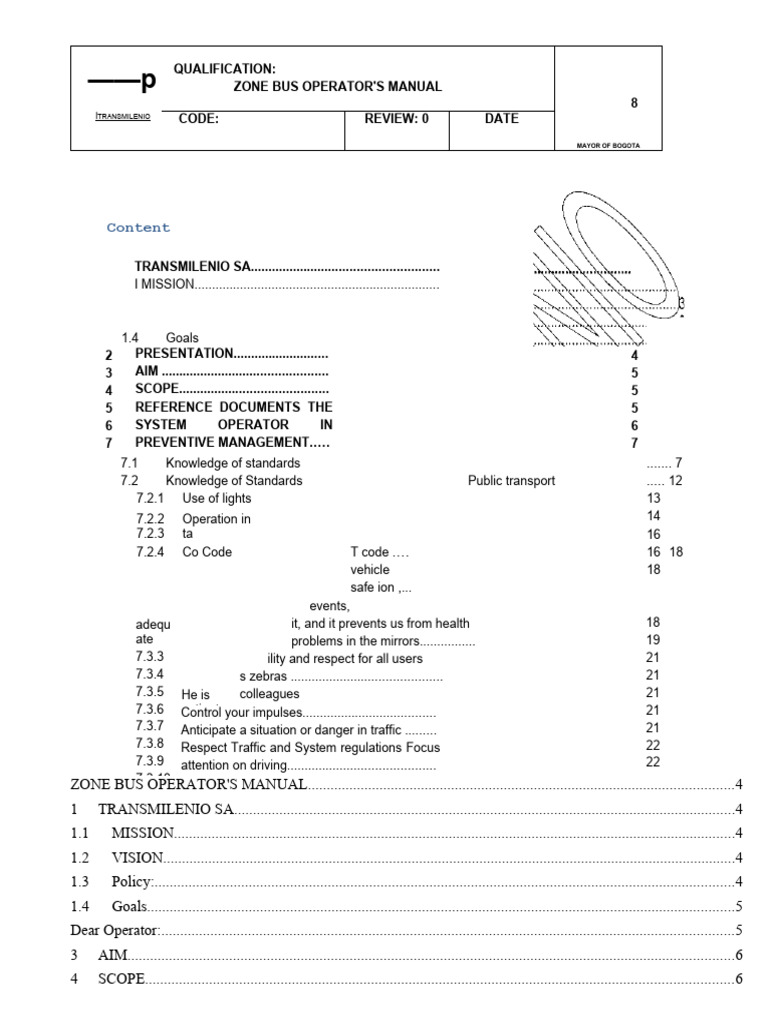 Zone Bus Operator's Manual Guide | PDF | Traffic | Intersection (Road)