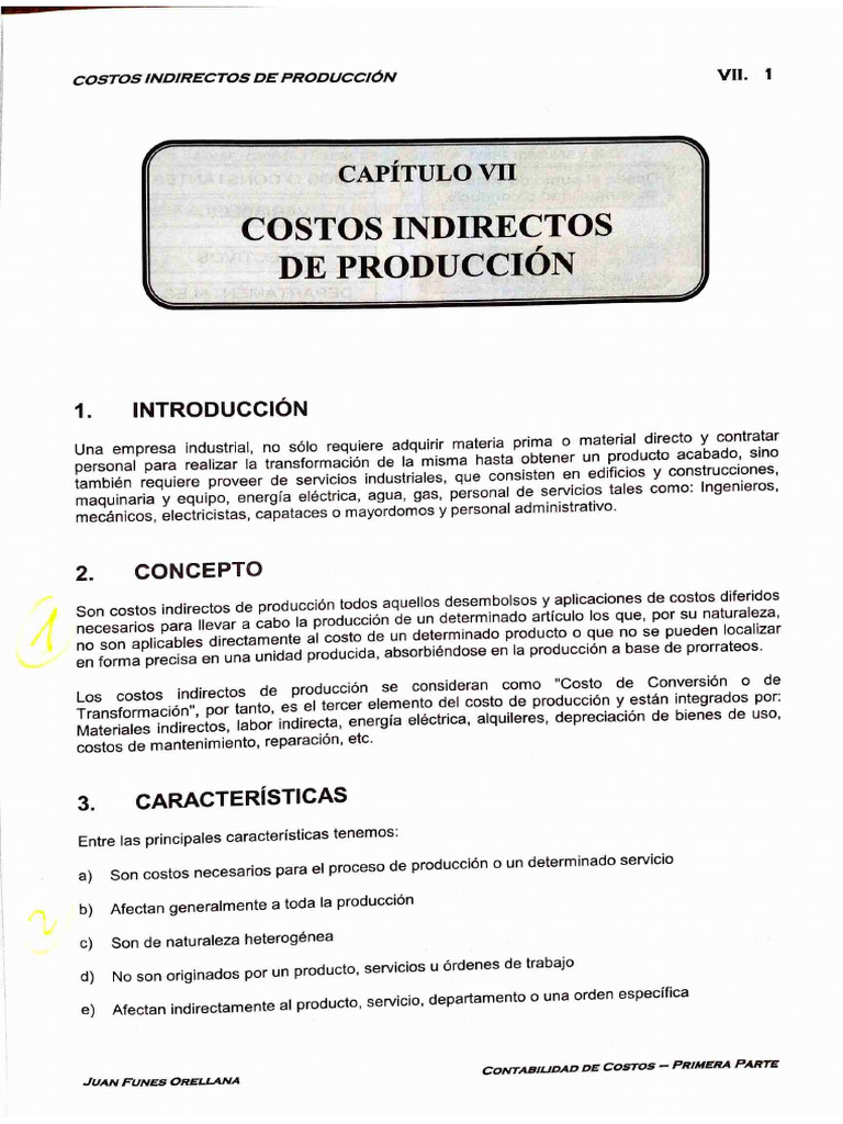 Cap-Tulo Vii - Costos Indirectos de Producci-N | PDF
