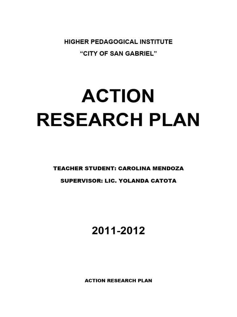 Action Research Plan. | PDF | Literacy | Writing