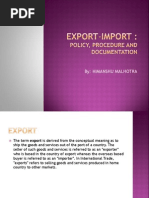 Presentation On Import and Export | PDF | Exports | Customs
