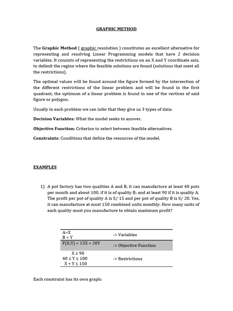 Graphic Method | Download Free PDF | Mathematical Optimization | Linear ...