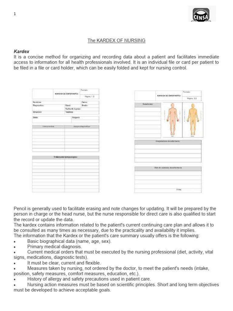 The Kardex of Nursing | PDF | Nursing | Medical Diagnosis