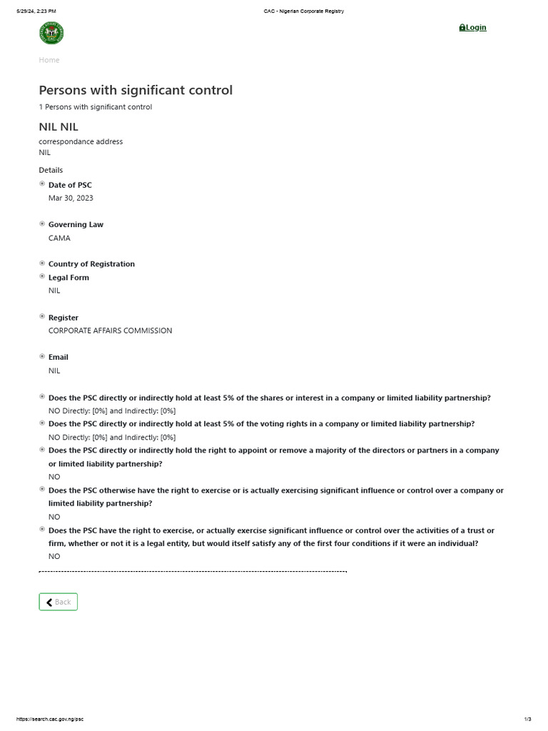 CAC - Nigerian Corporate Registry | PDF | Partnership | Companies