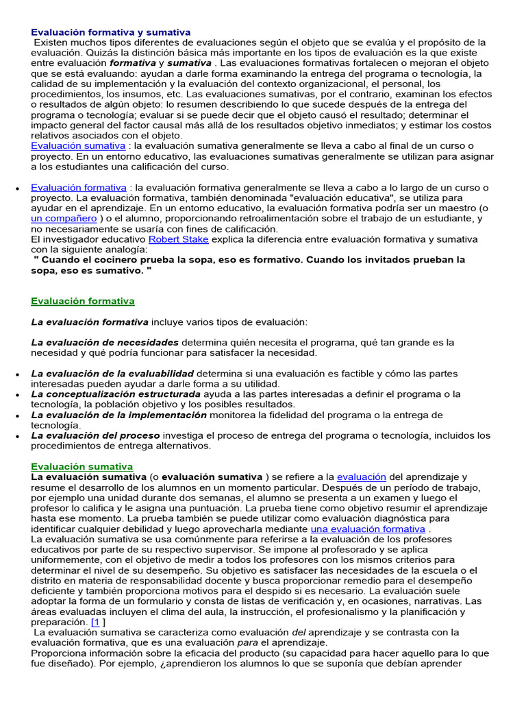 Evaluación Formativa Y Sumativa Pdf Evaluación Aprendizaje 2865