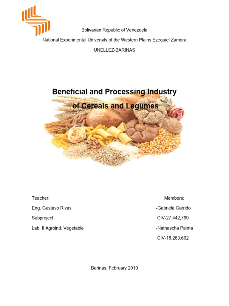Cereal and Legume Beneficiation and Processing Industry-Lab - Vegetal 2 | PDF | Cereals ...