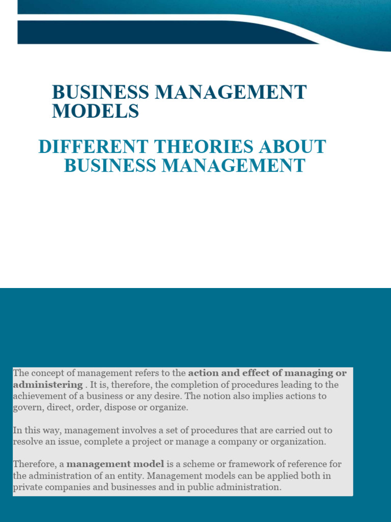 2.theories of Business Management | PDF | Humanistic Psychology | Theory