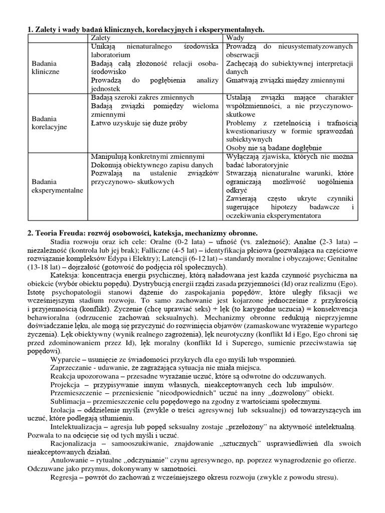 Psychologia Osobowosci - Opracowanie | PDF