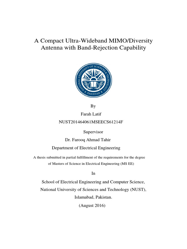A Compact Ultra Wideband MIMO Diversity Antenna With Band-Rejection Capability by Farah Latif ...