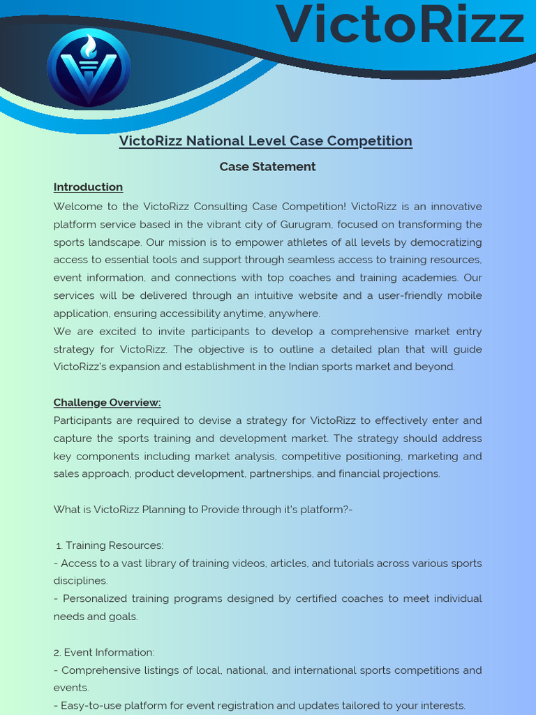66771c52b2d7d Case File Victorizz Case Competition | PDF | Strategic Management | Marketing