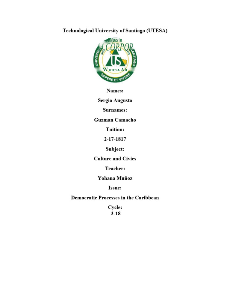 Caribbean Democratic Process | PDF | Political Science | Forms Of ...