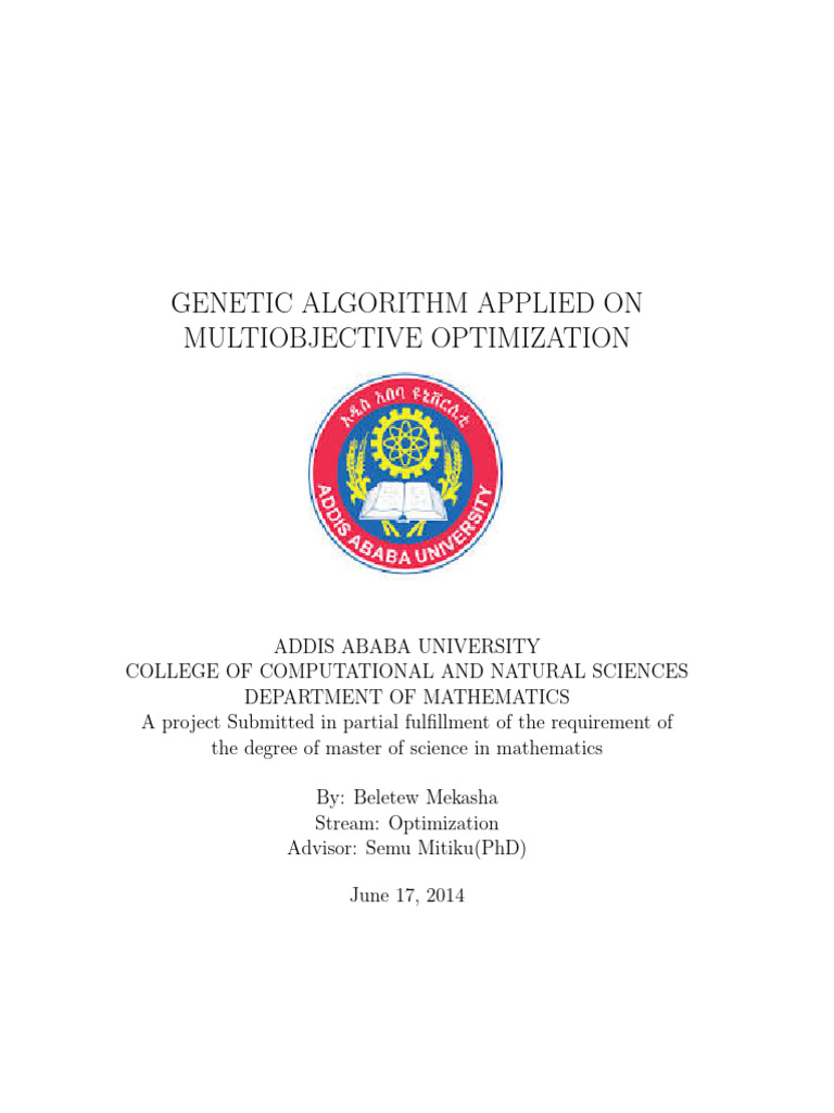 Genetic Algorithm Applied On Multiobjective Optimization Pdf Mathematical Optimization 3296