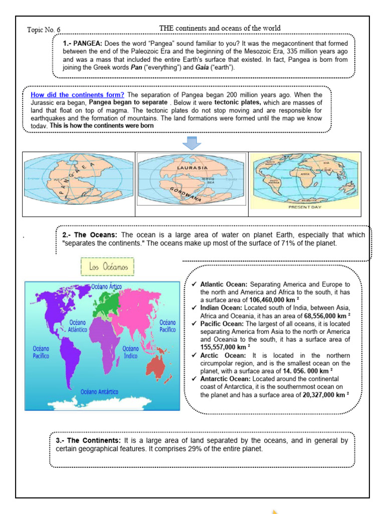 The Continents and Oceans of The World | Download Free PDF | Continent ...