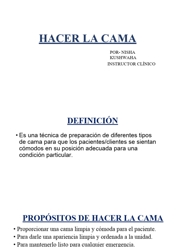 Preparación de camas: principios, técnicas y tipos de confección de camas. | PDF | Cama | Lecho