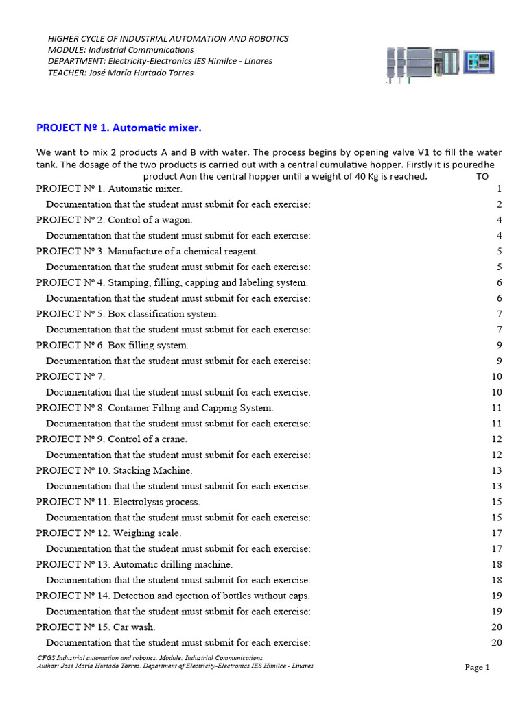 PLC Exercises PDF | Download Free PDF | Automation | Valve