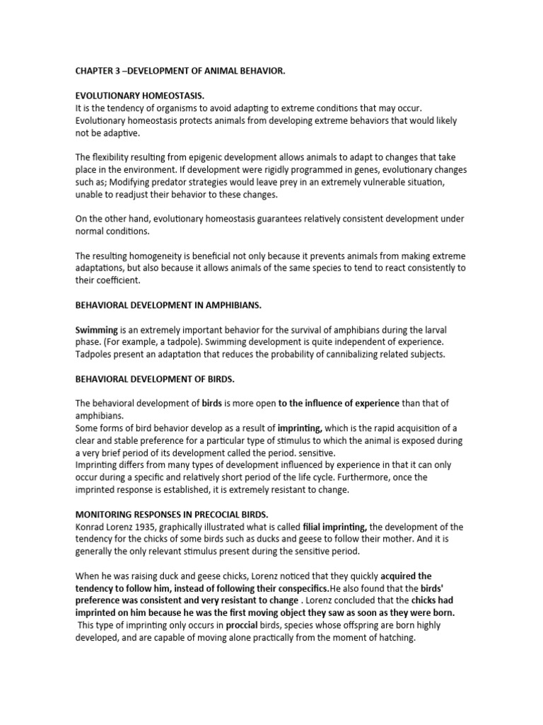 CHAPTER 3 Animal Behavior | PDF | Birds | Ethology