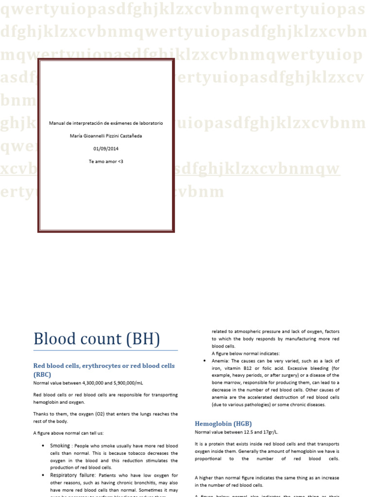 Laboratory Test Interpretation Manual | PDF | Body Fluids | Medical ...