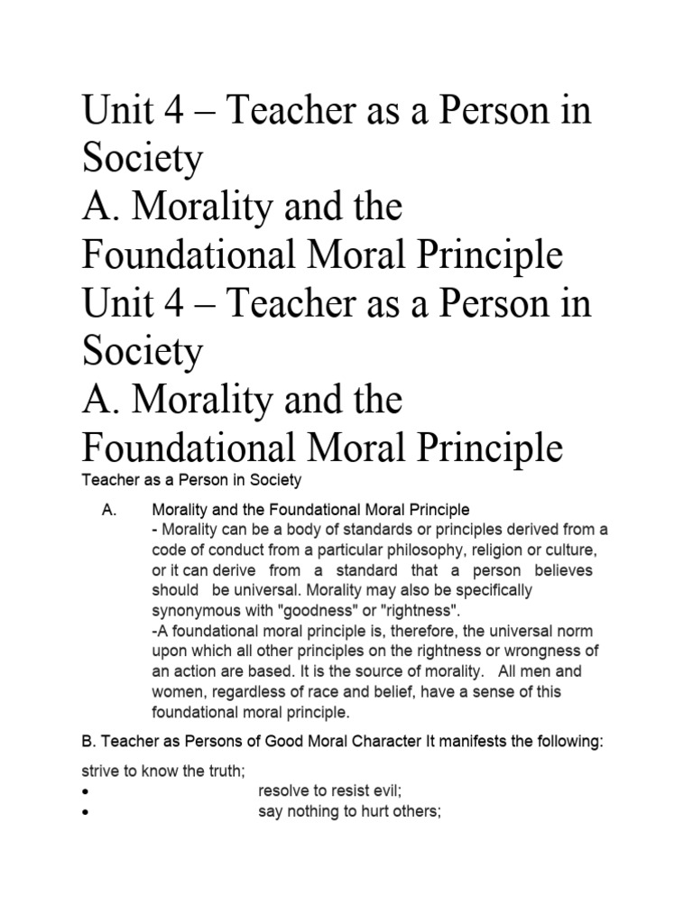 Teacher in Society | PDF | Morality | Behavioural Sciences