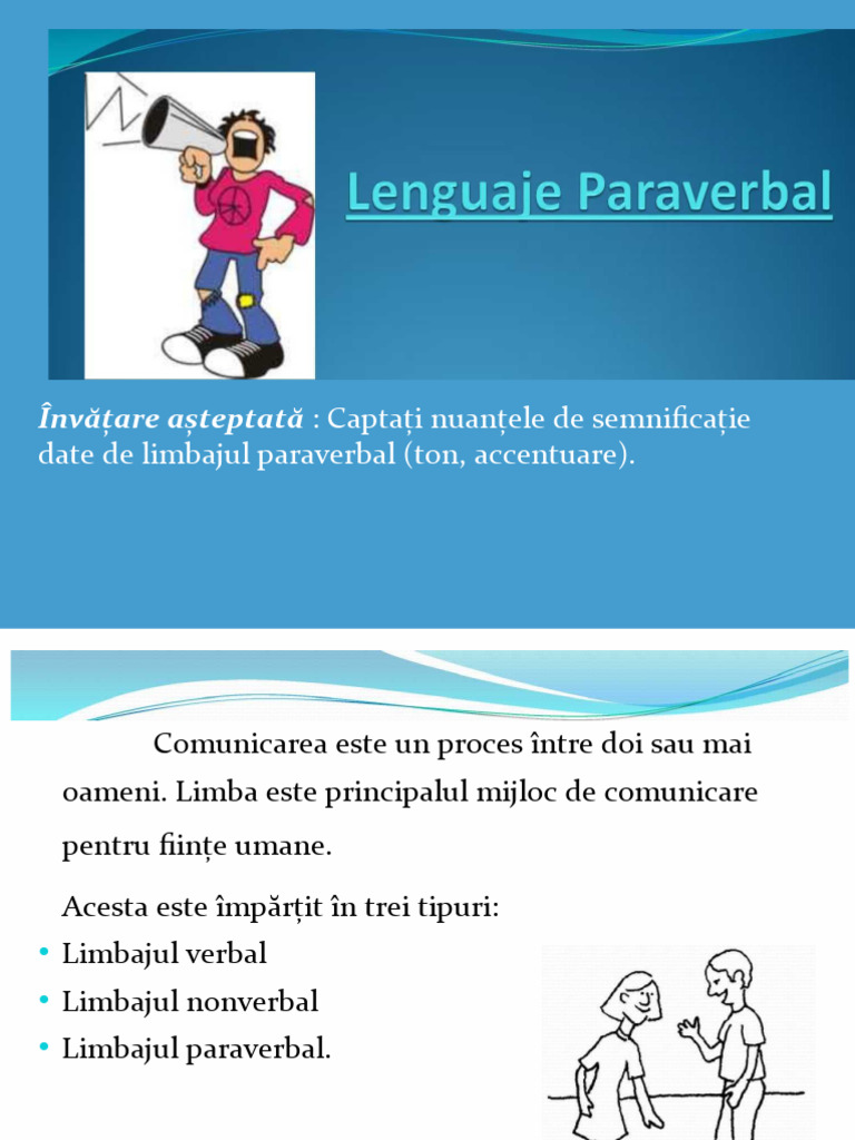 Limbajul Paraverbal | PDF