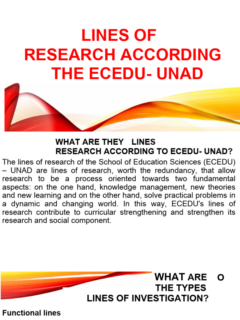 Research Lines According To ECEDU UNAD | PDF | Pedagogy | Knowledge