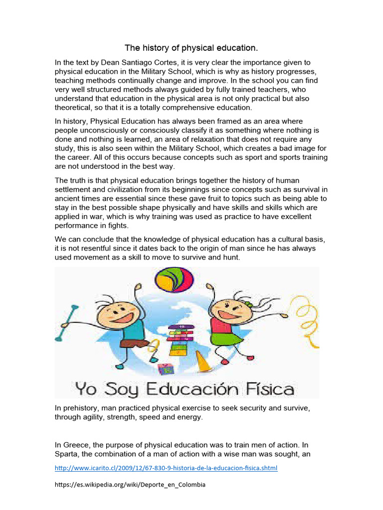 Evolution of Physical Education History | PDF | Sports | Physical Education