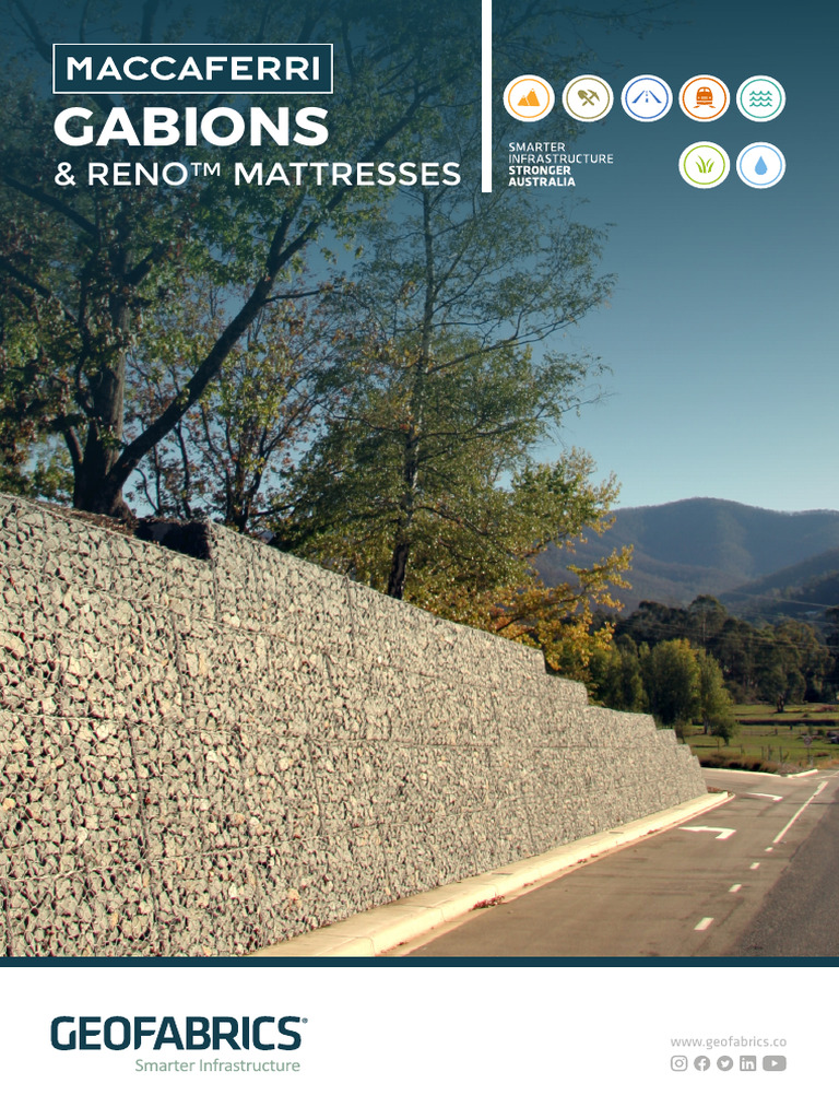 Maccaferri Gabions Reno Mattresses Brochure | PDF | Earth Sciences | Civil Engineering