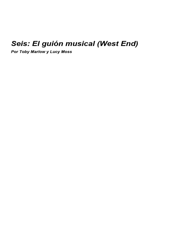 Seis - El Guión Musical | PDF | Anne Boleyn | Amor