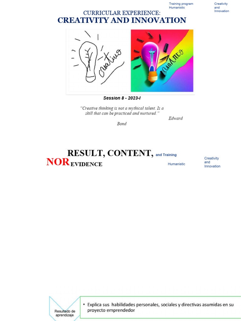 SESSION 8 2023 Updated | PDF | Creativity | Thought
