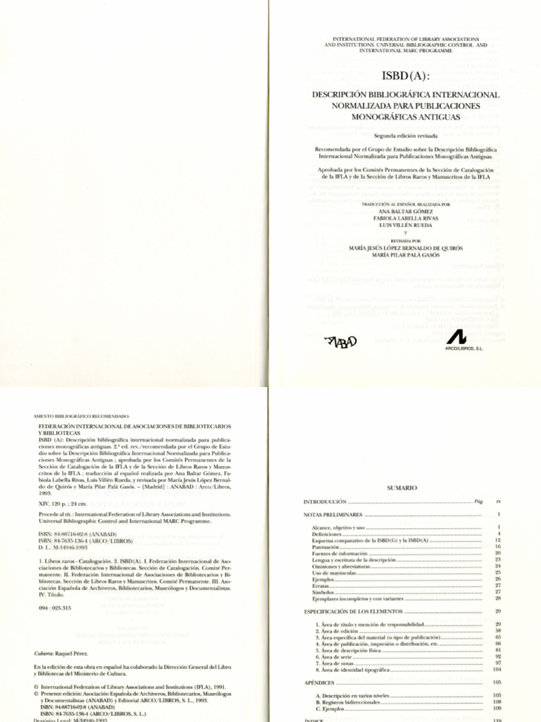 ISBD A Descripción Bibliográfica Internacional Normalizada para ...