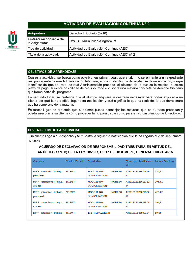 AEC Nº 2 MAF | PDF | Evaluación