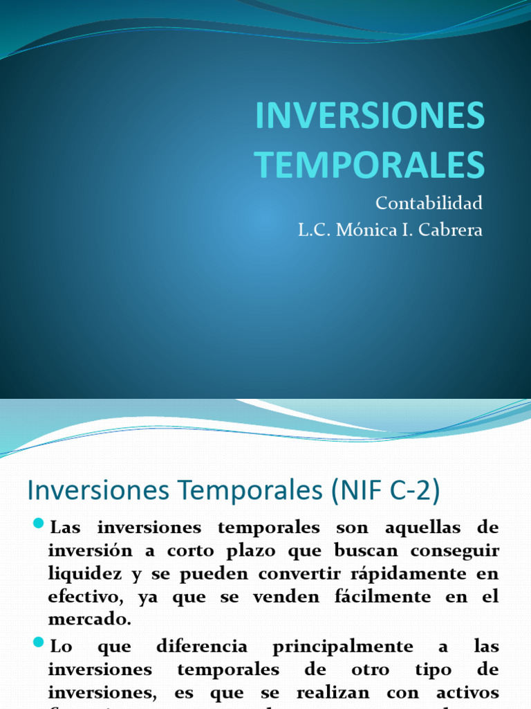 INVERSIONES TEMPORALES | PDF