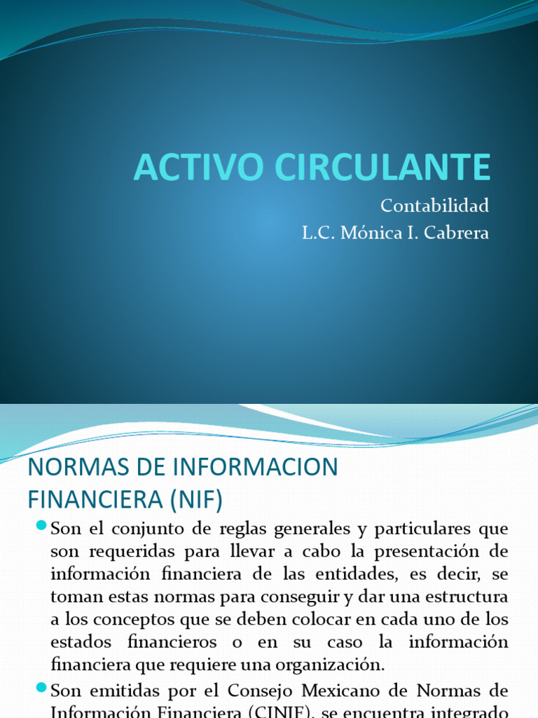 ACTIVO CIRCULANTE | Descargar gratis PDF | Contabilidad | Estado financiero