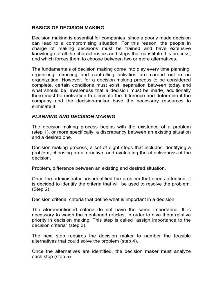 Fundamentals of Decision Making | PDF | Decision Making | Rationality