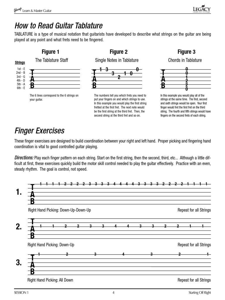Finger and Chord Exercises | PDF | Guitars | String Instruments