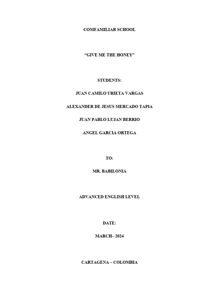 Innovative English Learning Game: "Give Me the Honey" | PDF | Learning ...