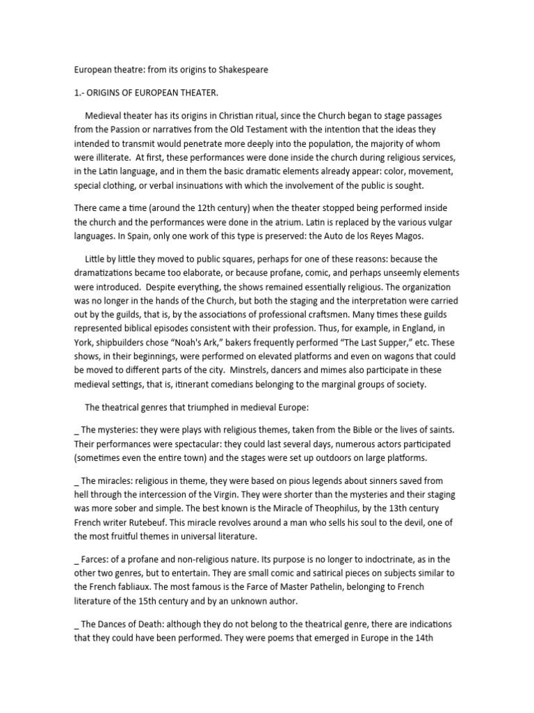 The European Theater | PDF | Theatre | Spain