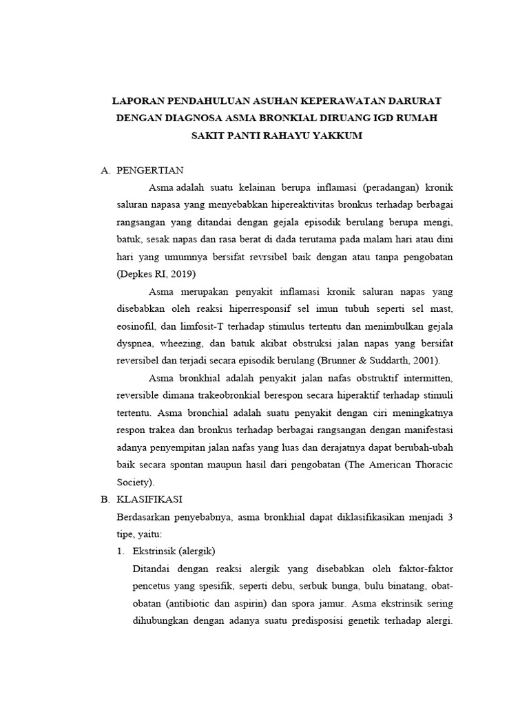 LP Asma Bronkial Igd Yakkum | PDF