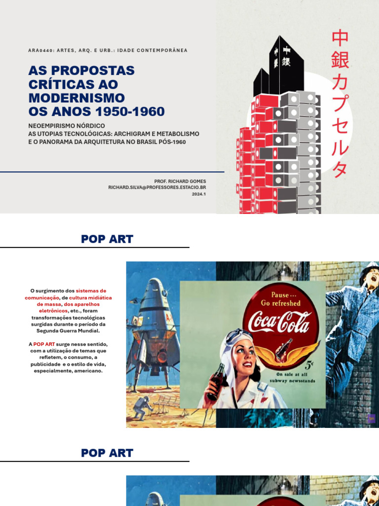 3 As Propostas CR Ticas Ao Modernismo Entre Os Anos 1950-1960 | PDF | Andy Warhol | Brasil