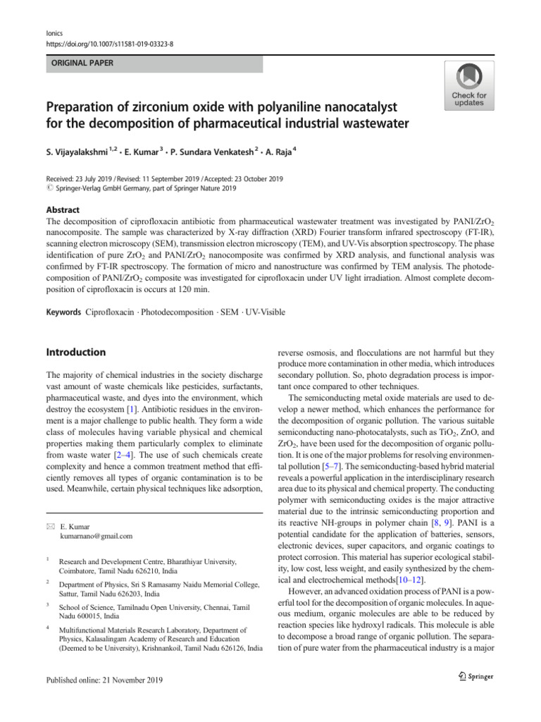 10.1007@s11581 019 03323 8 | PDF | Nanoparticle | Transmission Electron ...