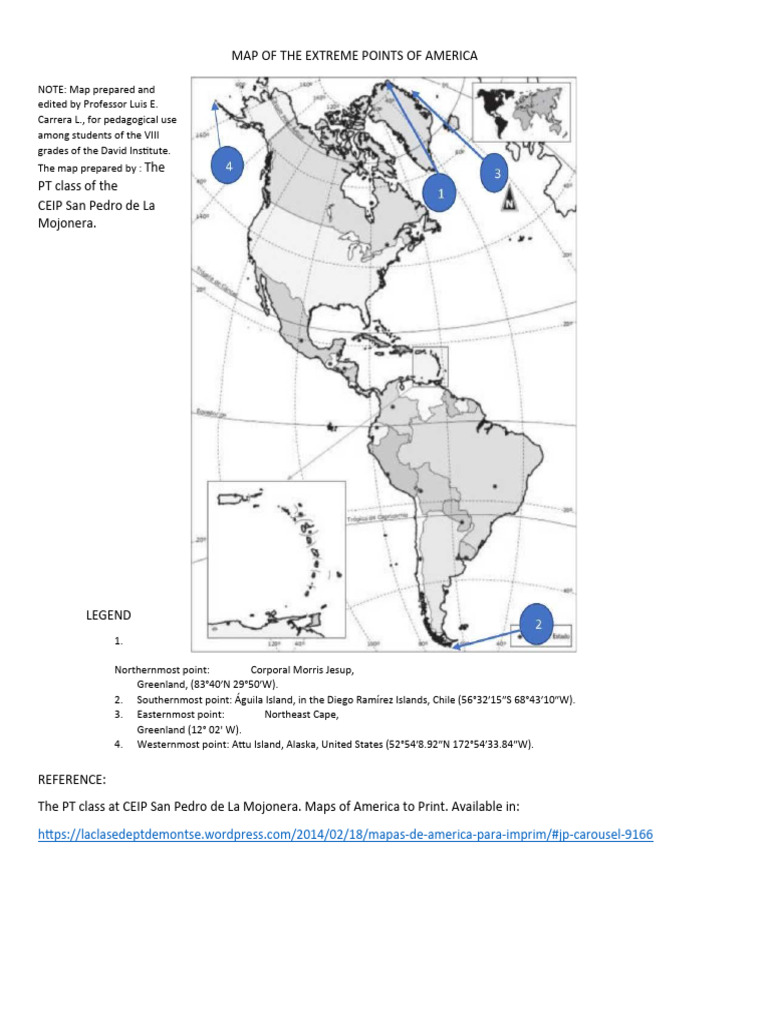 Extreme Points Map of America | PDF