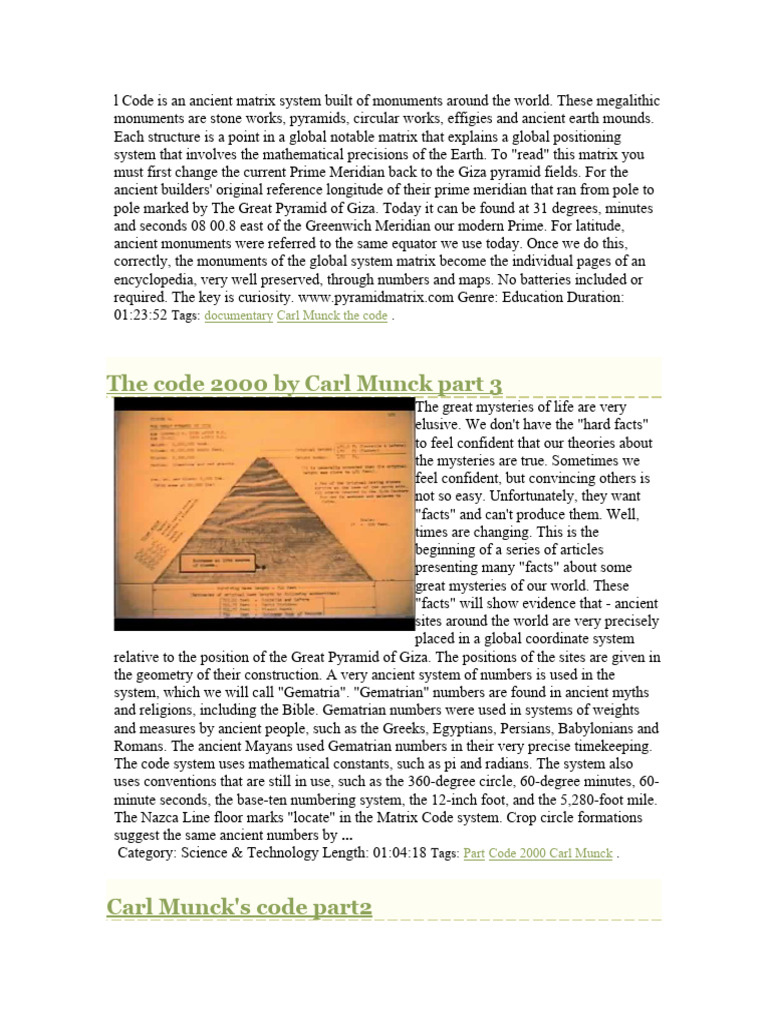 The Carl Munck Code | Download Free PDF | Latitude