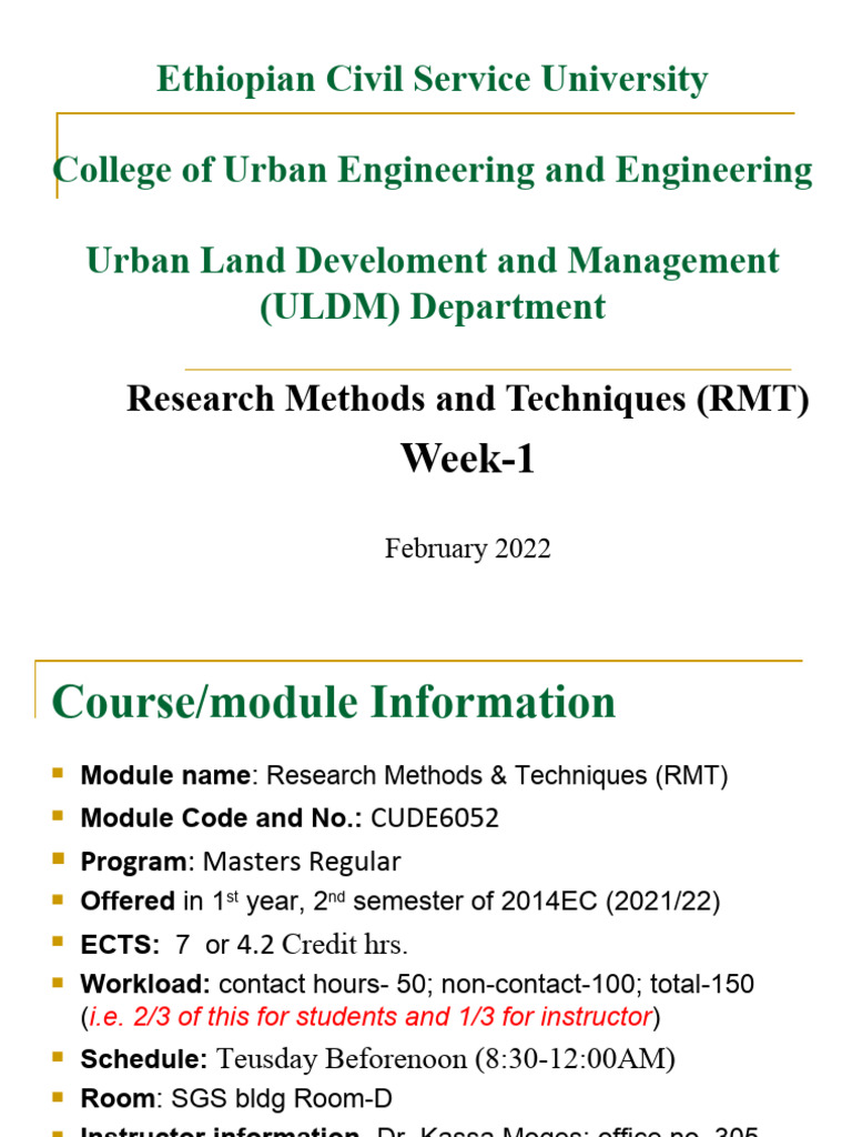 RMT Week 1 | PDF | Learning | Science