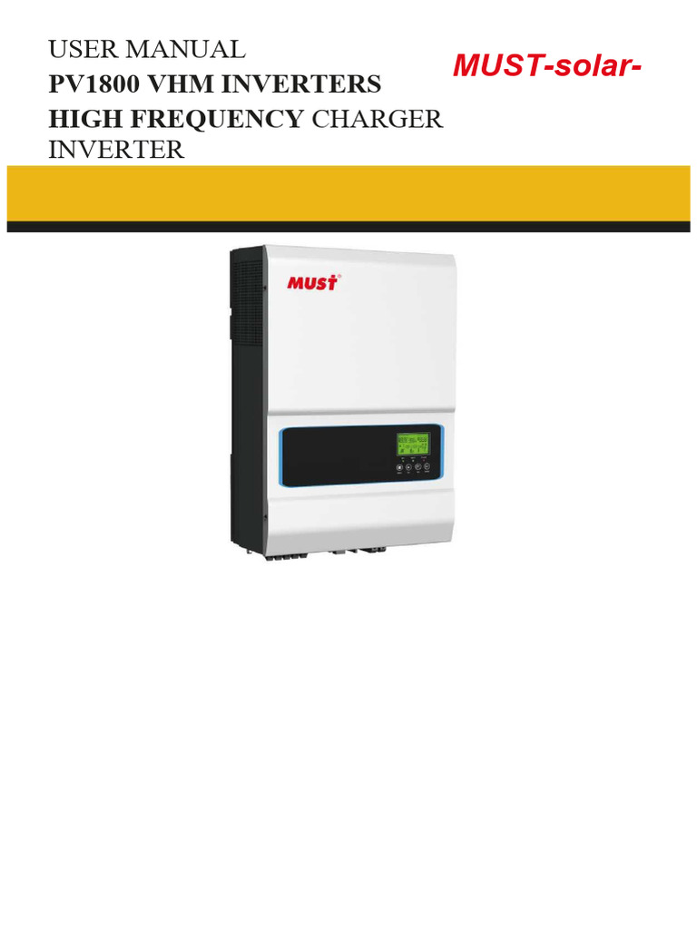 Must 5000W Mppt80a Inverter Manual | PDF | Power Inverter | Battery Charger