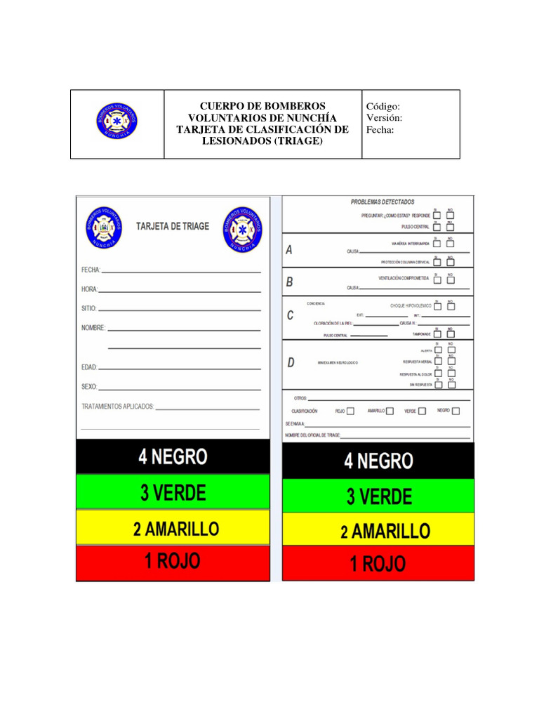Tarjeta de triage | PDF