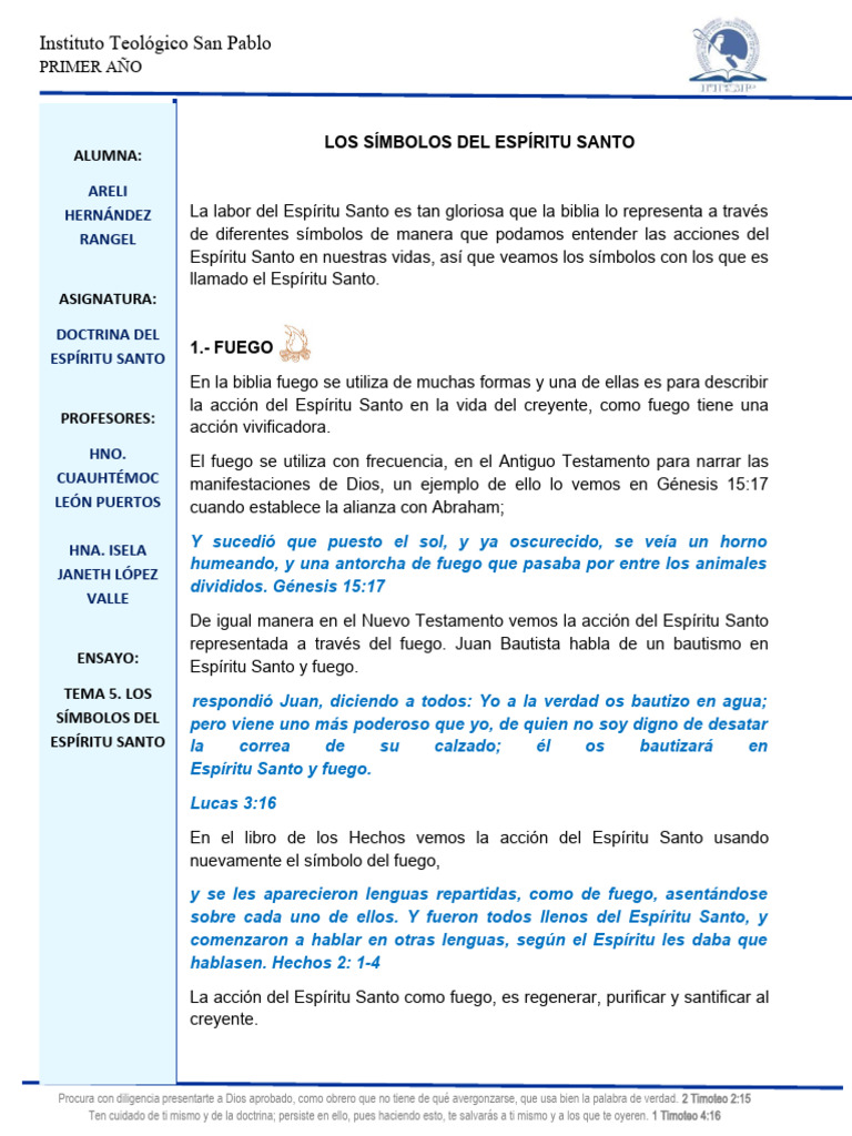 T5. Los Simbolos Del Espiritu Santo | PDF | espíritu Santo | La unción