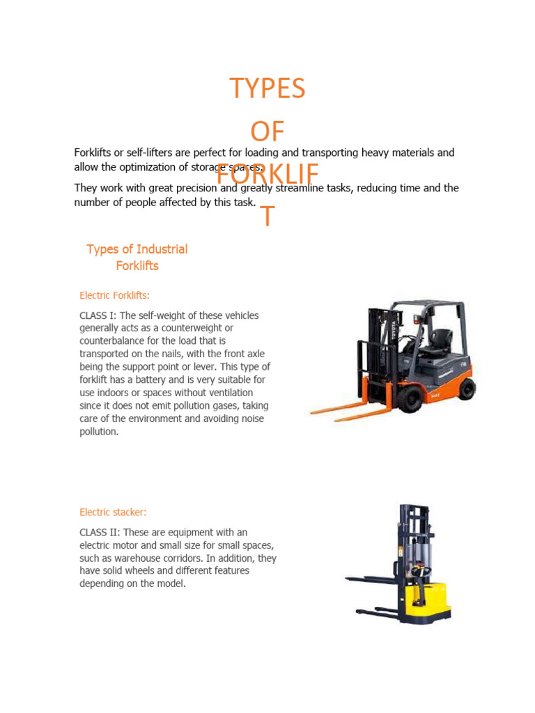 Types of Forklifts | PDF | Forklift | Engines